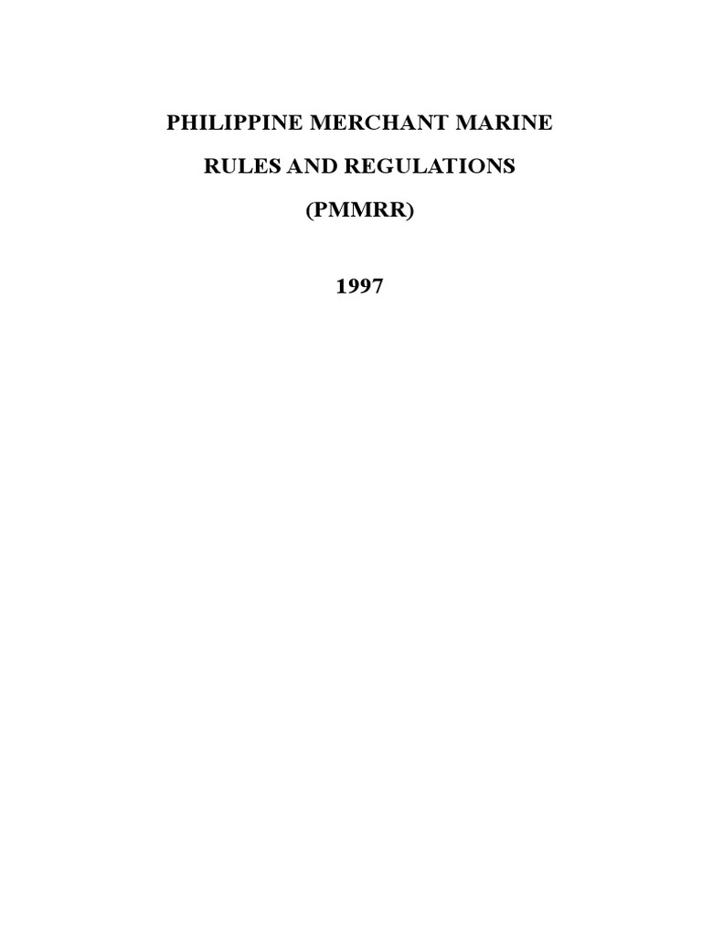 Philippine Merchant Marine Rules and Regulations | Download Free PDF ...