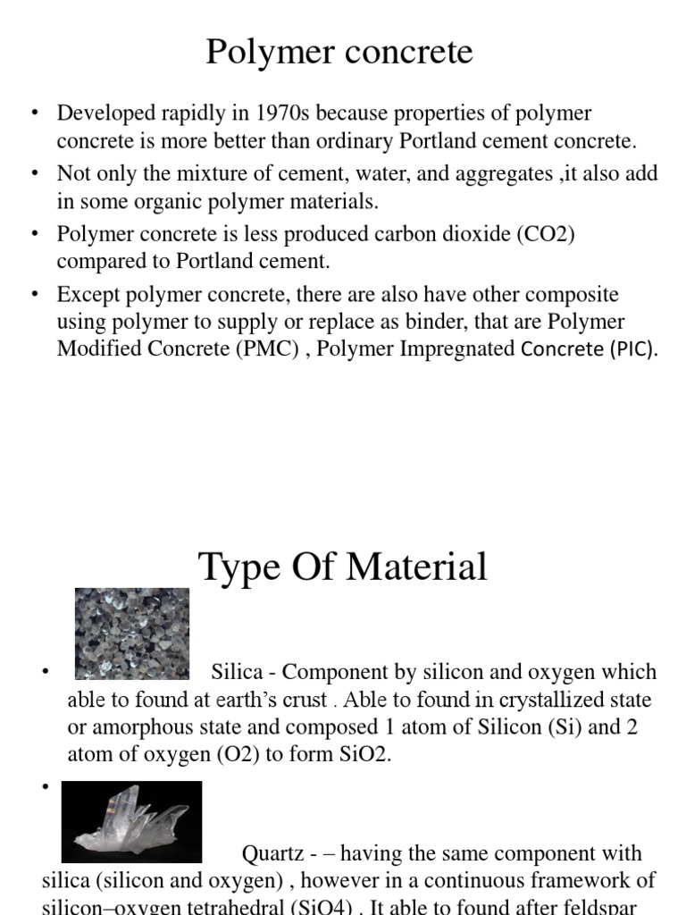 Advantages of Polymer Concrete | PDF | Rock (Geology) | Concrete