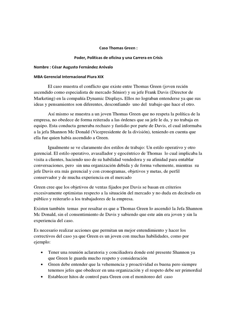 Caso Thomas Green | PDF