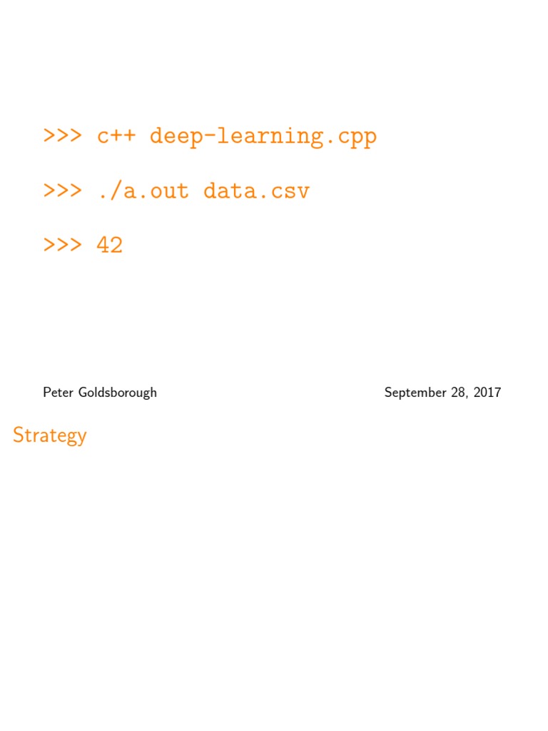 A Tour of Deep Learning With C++ - Peter Goldsborough - CppCon 2017 | PDF