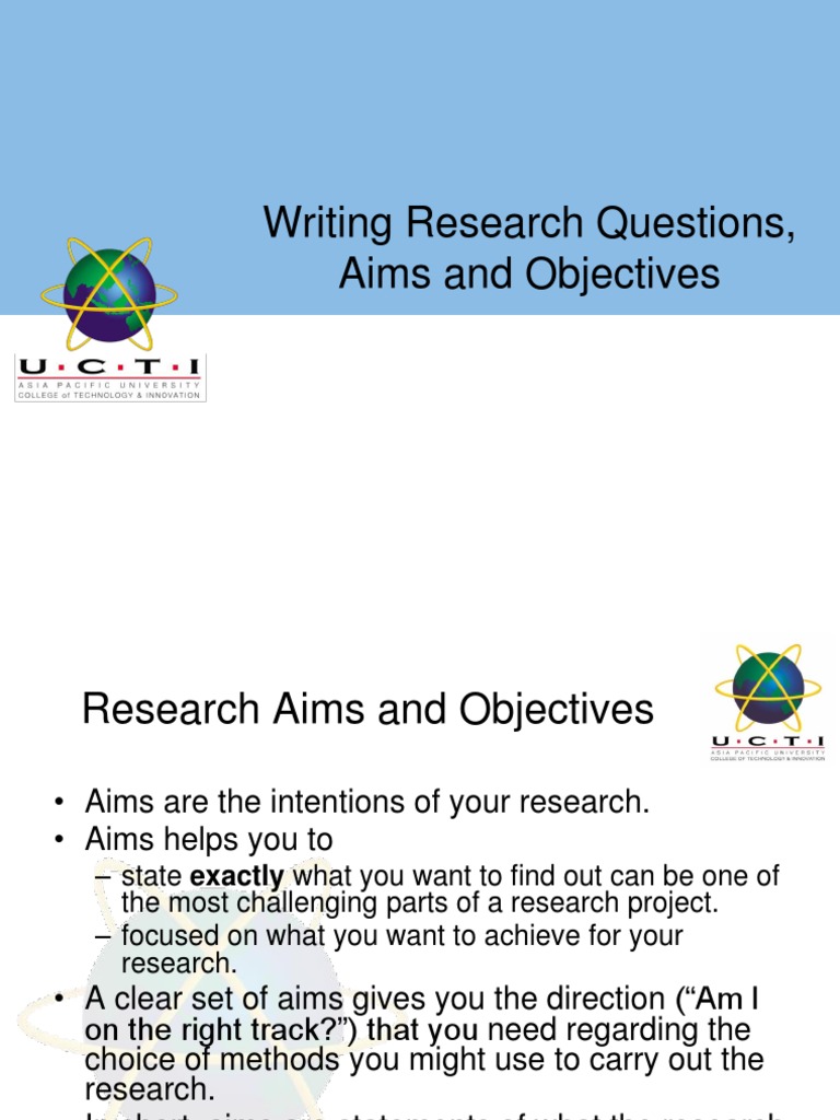 Writing Research Aims & Objectives | PDF | Question | Computing