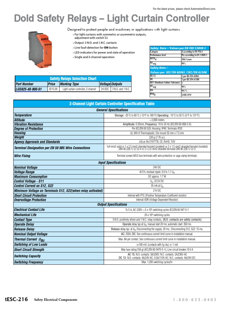 Safety Relay LC Controller | PDF | Relay | Alternating Current