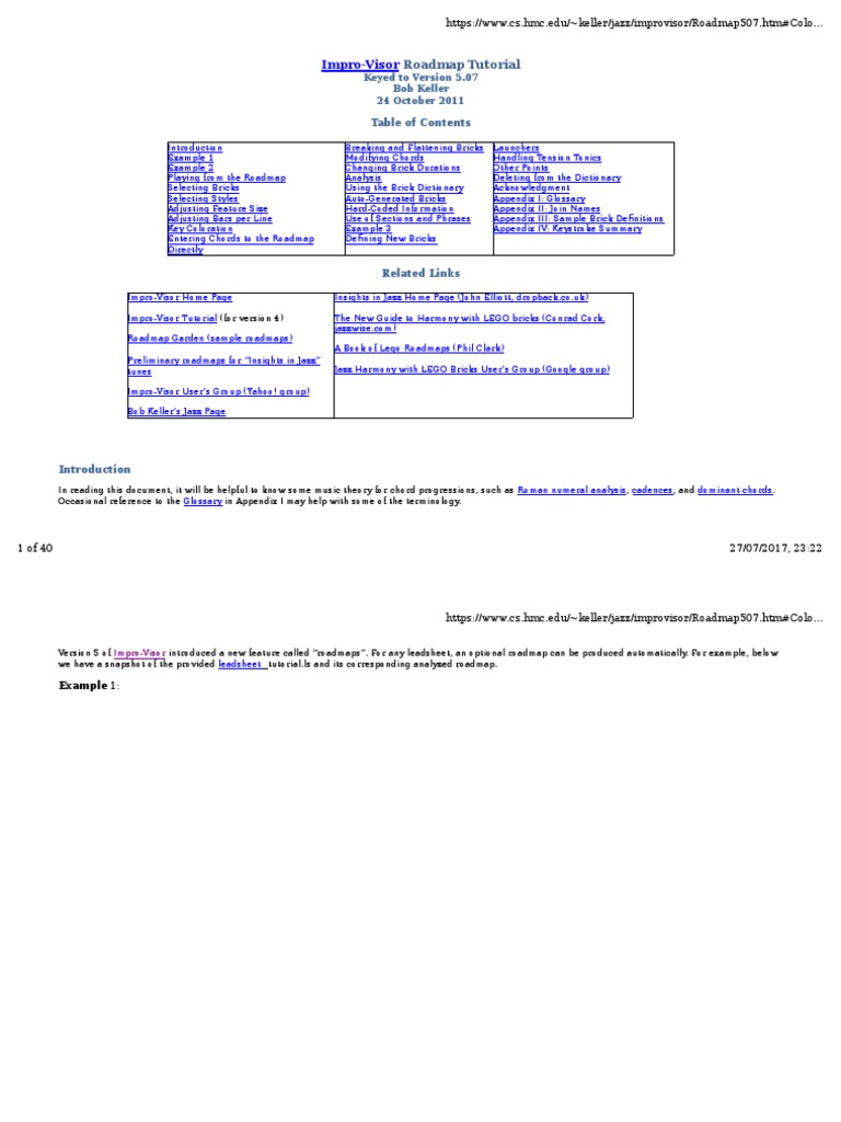Impro-Visor Roadmap Tutorial by Robert Keller | PDF | Chord (Music) | Music Theory