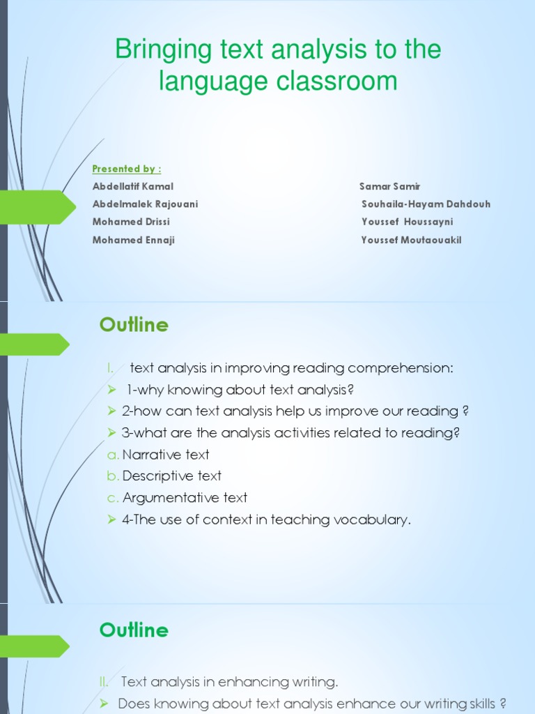 Bringing Text Analysis To The Language Classroom: Presented by ...