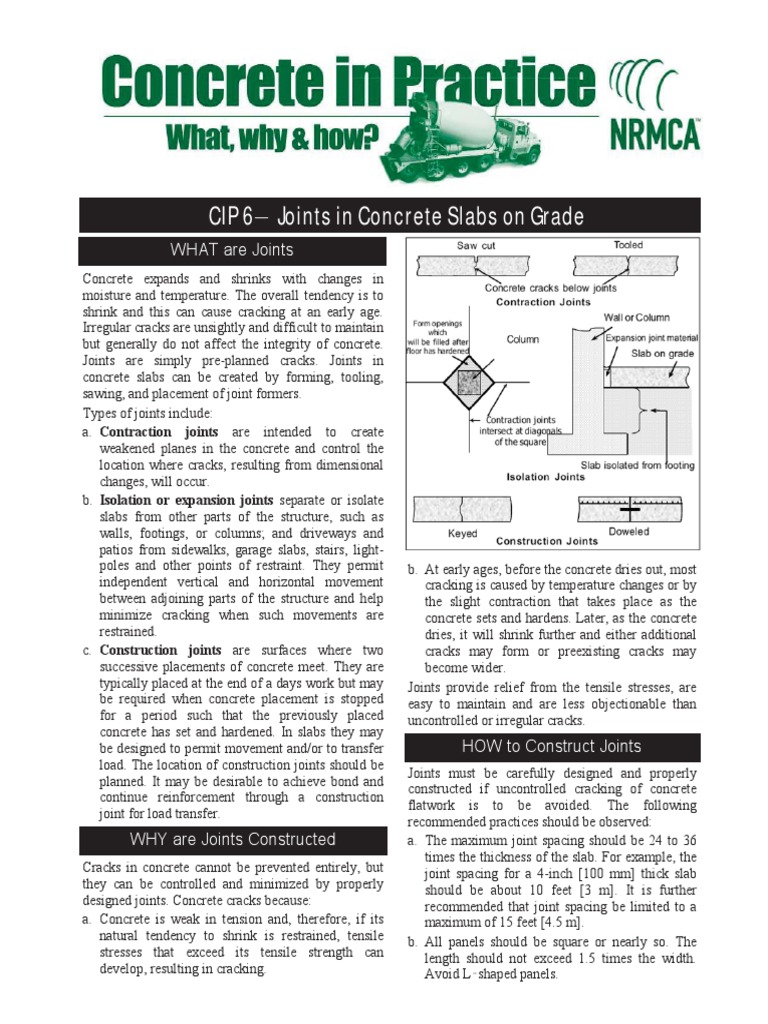 Joints in Concrete Slabs on Grade | PDF | Concrete | Building