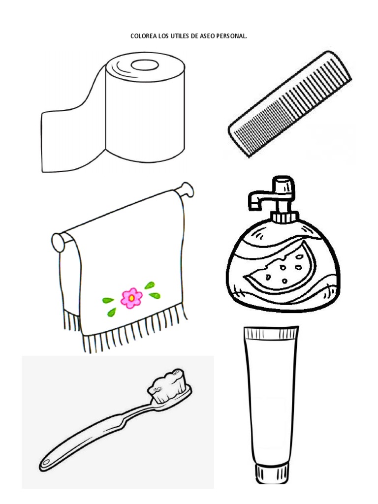 Colorea Los Utiles de Aseo Personal | PDF