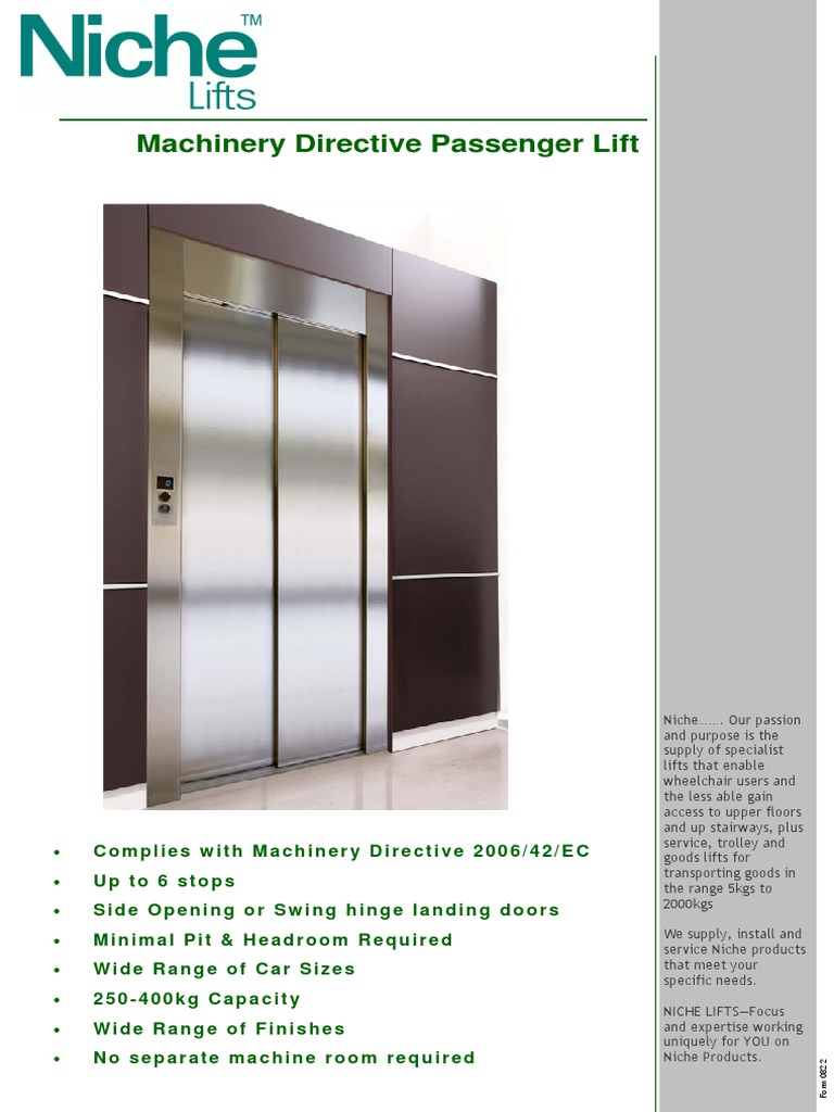 Niche Lifts Brochure Passenger 01 | PDF | Elevator | Door