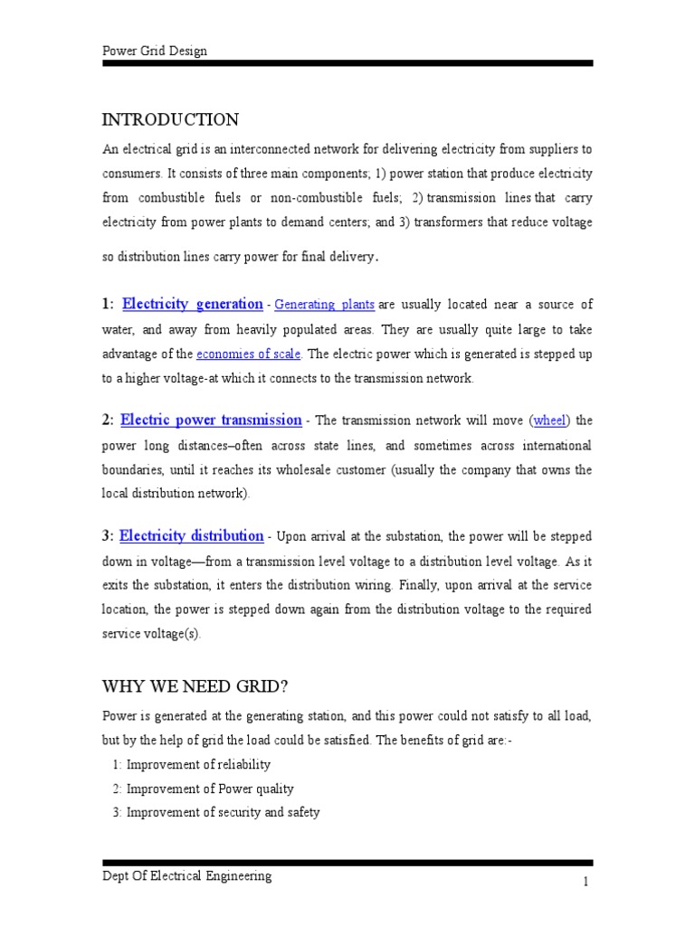 Power Grid Design | Download Free PDF | Electrical Grid | Electric ...