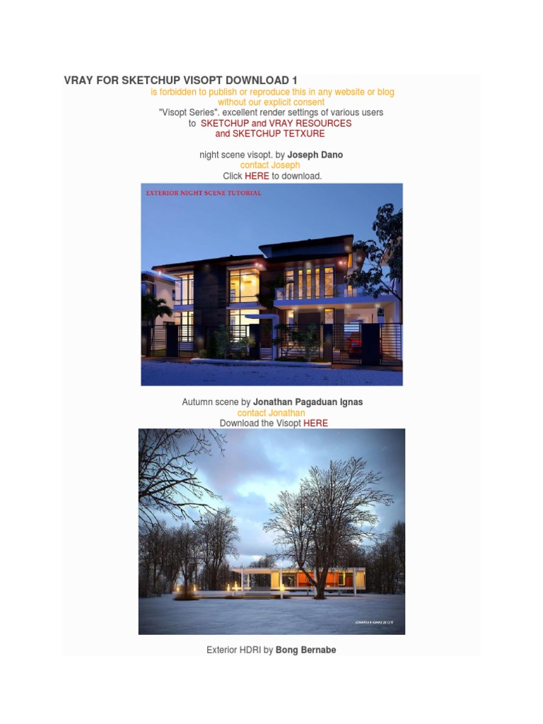 Vray Sketchup Visopt Download Guide | PDF