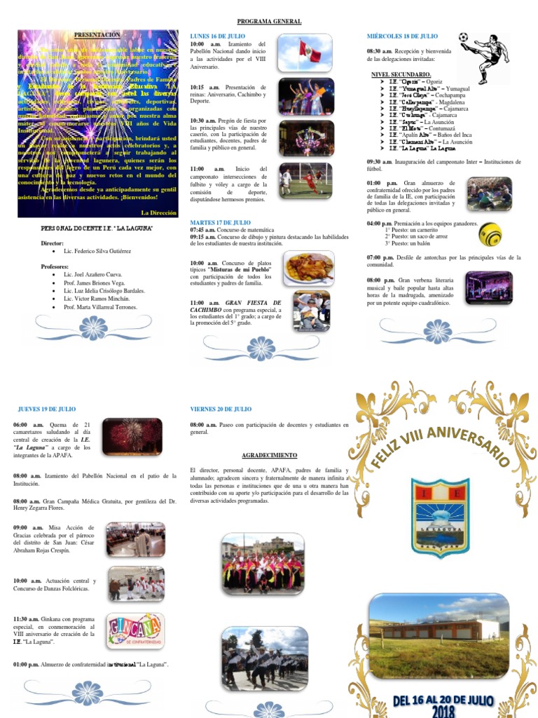 Programa Aniversario IE 2018 MODIFICADO | PDF