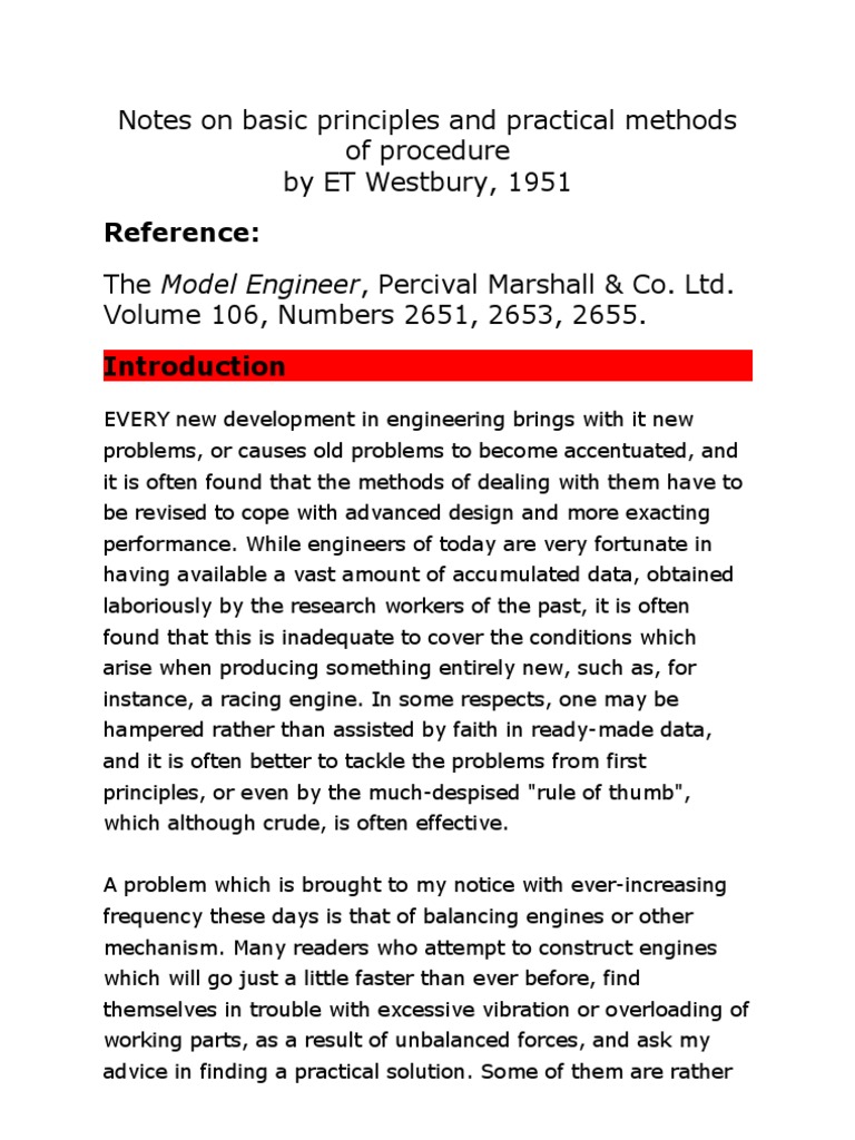 Balancing Small Engines | PDF