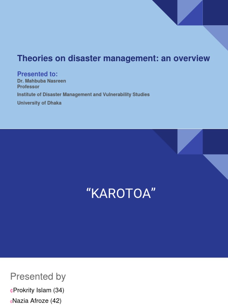 Four Theories On Disaster Management Studies | PDF | Attitude ...