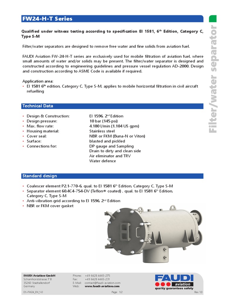 FW24-H-T Series | PDF | Filtration | Pressure