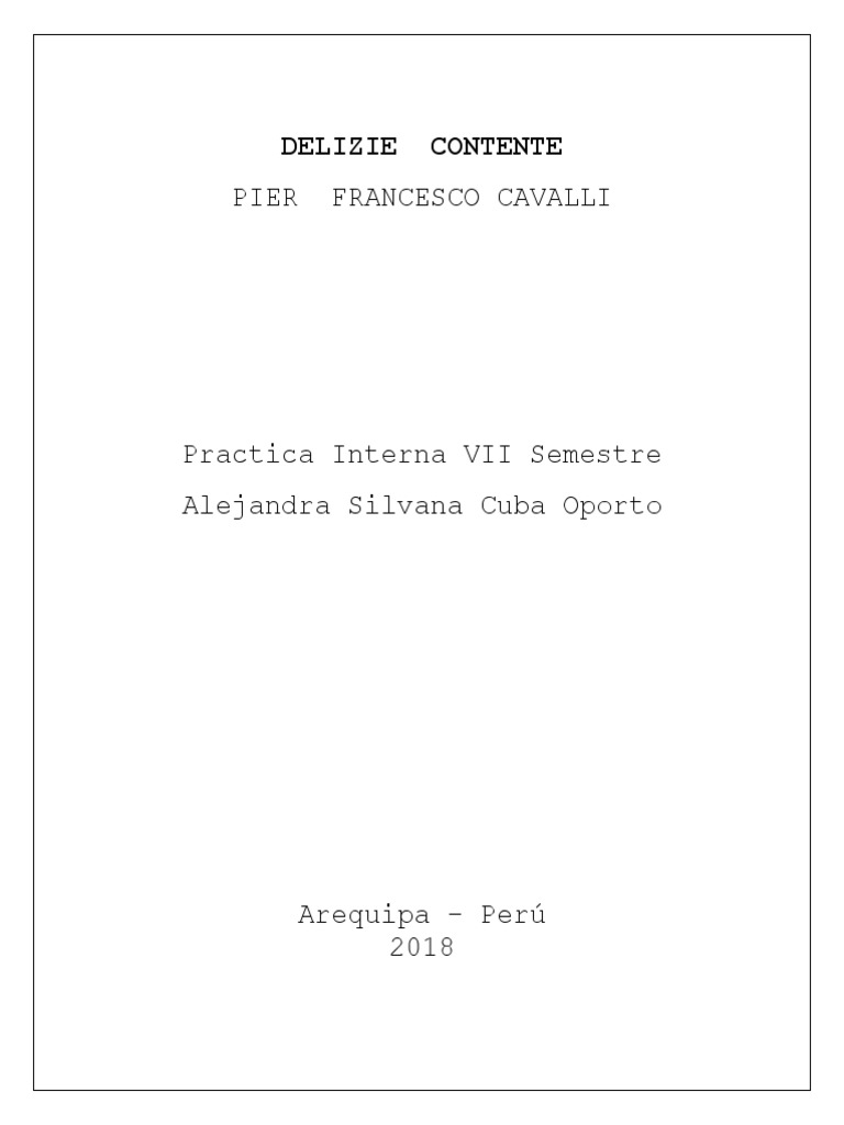 Análisis de "Delizie Contente" | PDF