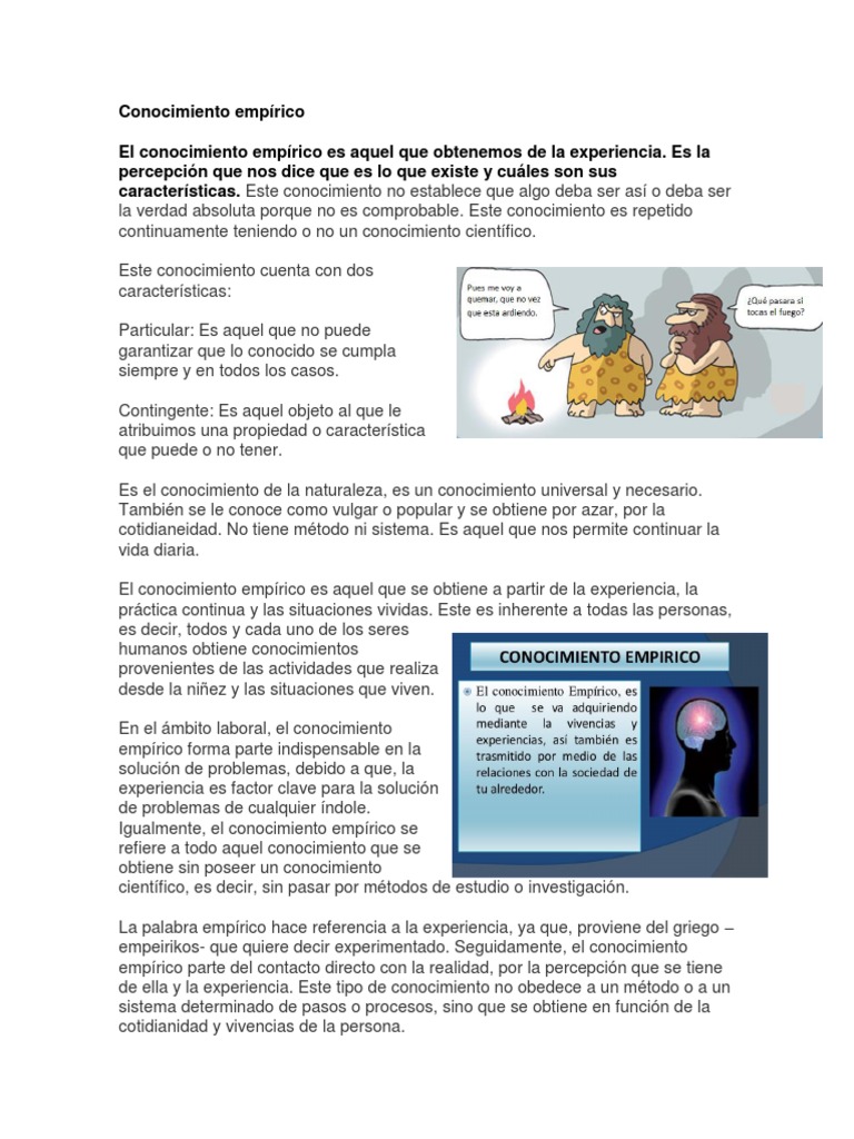 Conocimiento Empírico y Cientifico | Descargar gratis PDF | Conocimiento | Empirismo