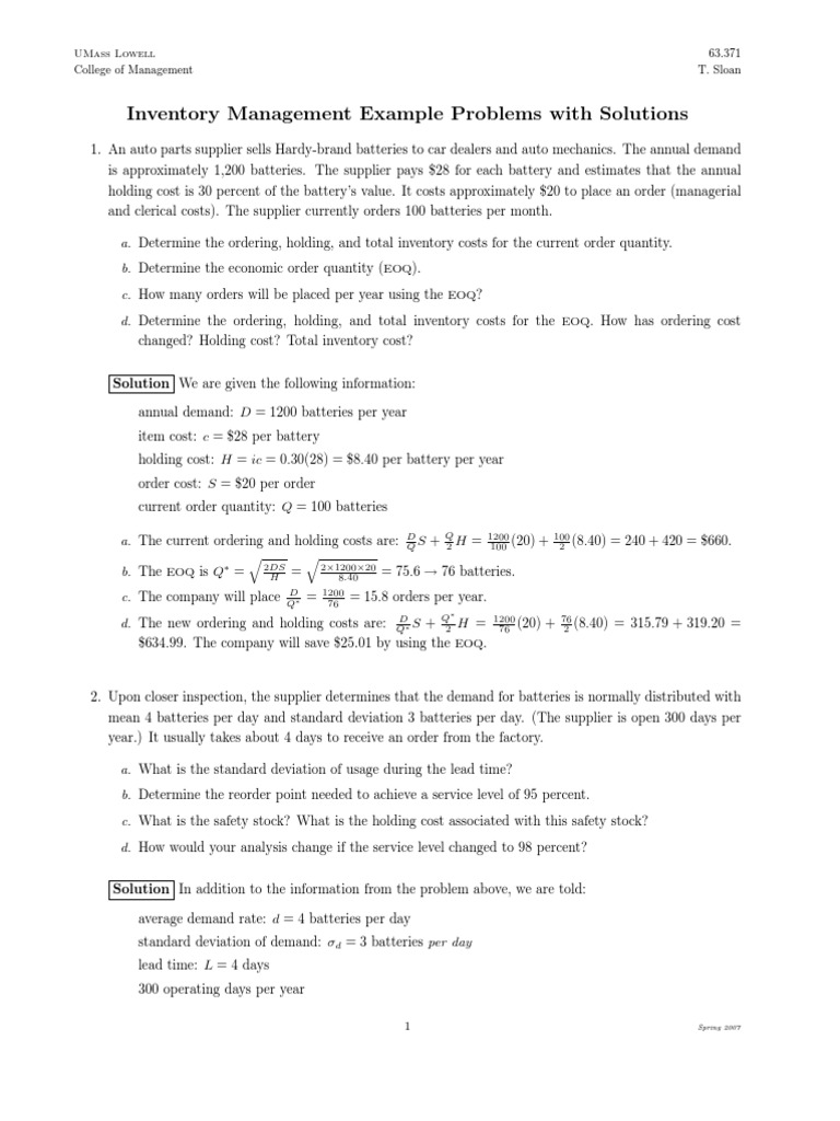 EOQ | PDF | Inventory | Standard Deviation