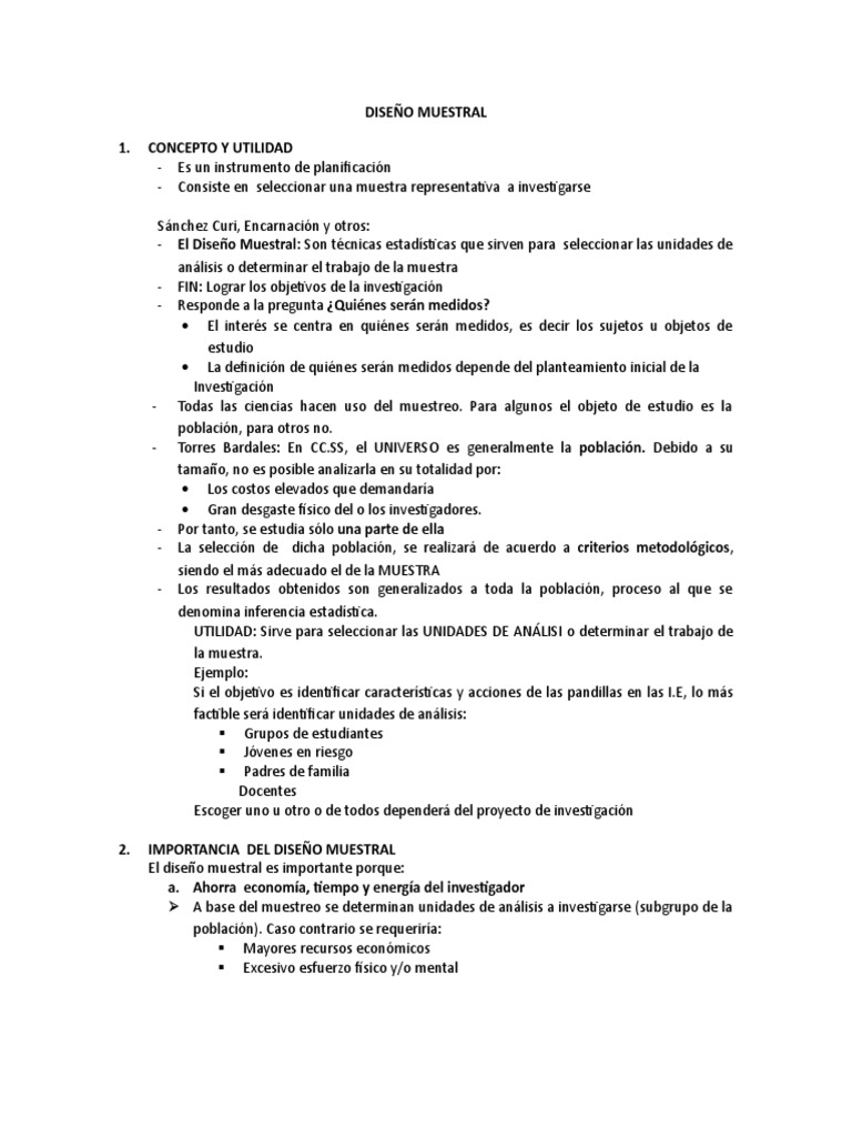 Diseño Muestral | PDF | Muestreo (Estadísticas) | Método científico Diseño Muestral | PDF | Muestreo (Estadísticas) | Método científico