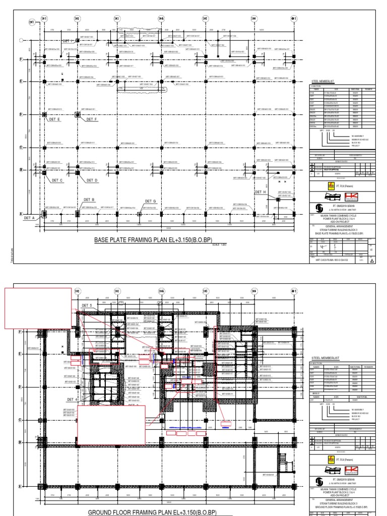 STG BLDG Steel Structure Shop Drawings - Reviewed PDF | PDF