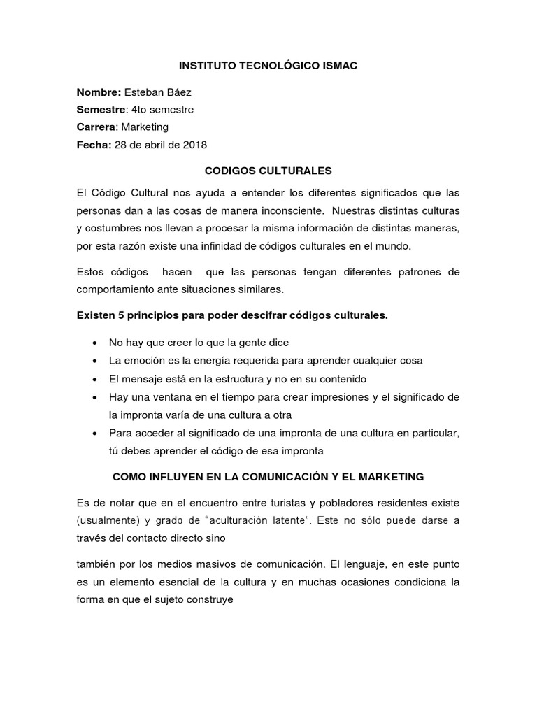 Codigos Culturales | PDF | Marketing | Comunicación