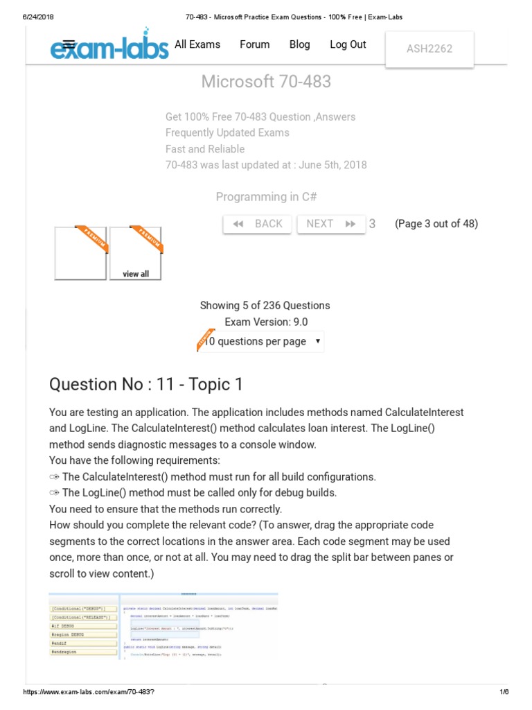 Microsoft 70-483: Question No: 11 - Topic 1 | PDF | Metadata | C ...