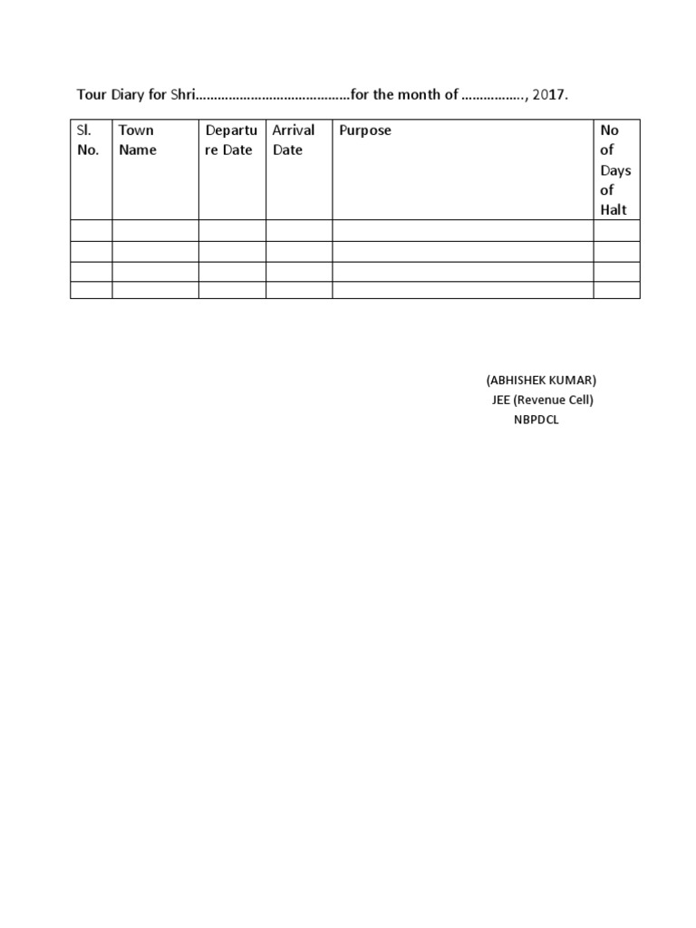 Tour Diary for SPJ TPK Desa | PDF