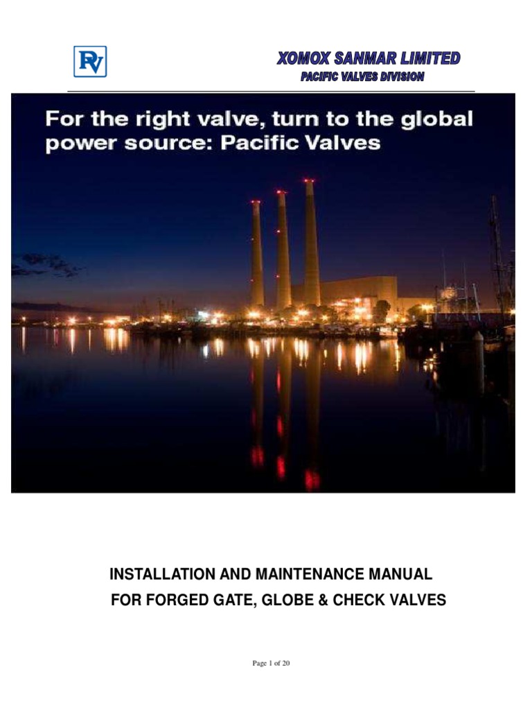 FORGED - Gate, Globe & Check Valve Manual - Xomox Sanmar | PDF | Valve ...
