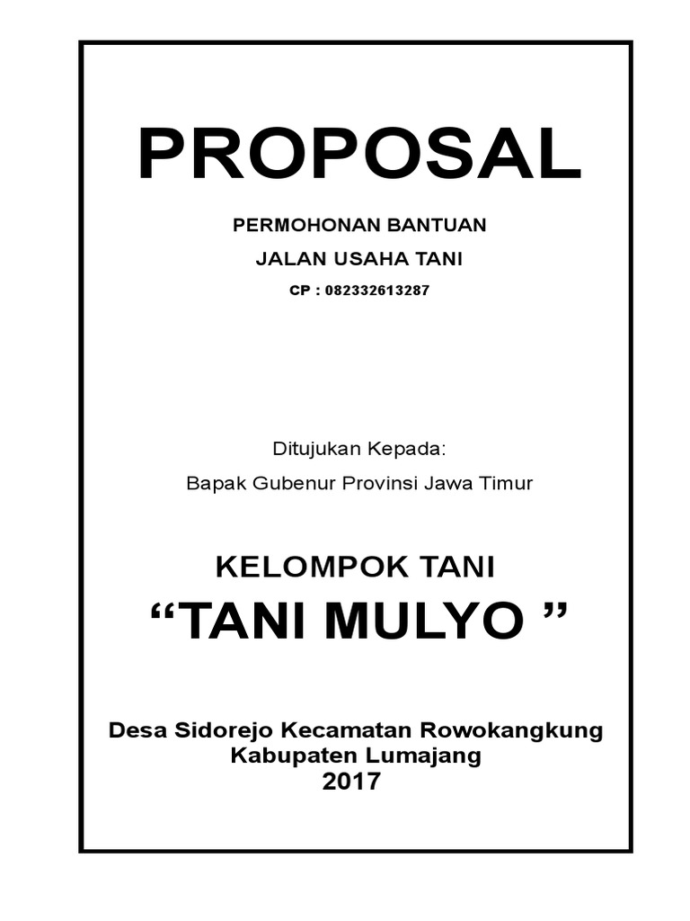Proposal FISIK Jalan Tani Desa Sidorejo | PDF