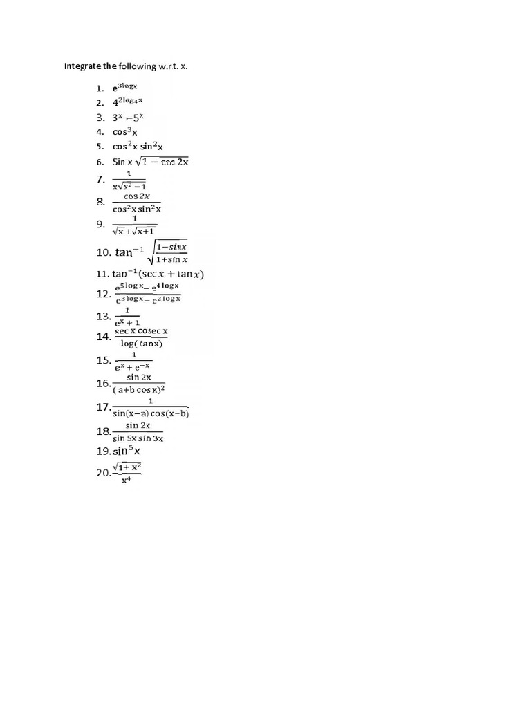 Integration Exercises | PDF