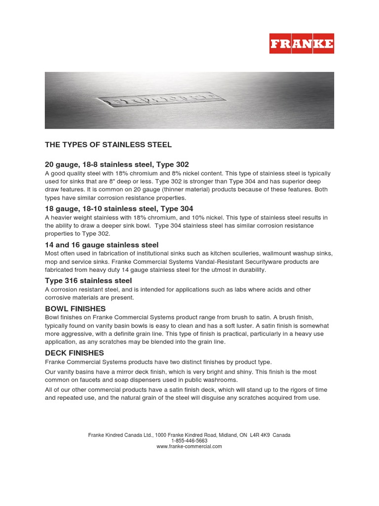 Types of Stainless Steel Explained | PDF
