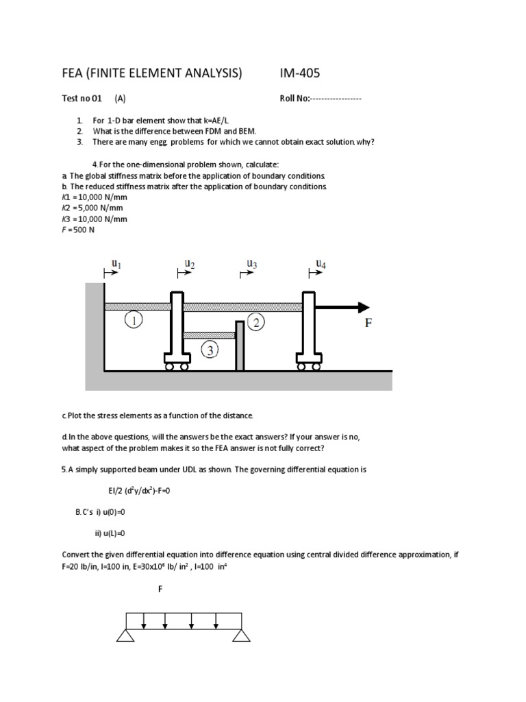 FEA Test No 01 | PDF | Teaching Methods & Materials