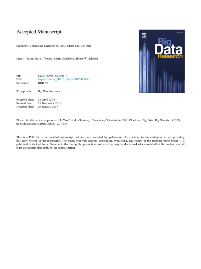 Accepted Manuscript: Big Data Research | Download Free PDF | Virtual Machine | Cloud Computing