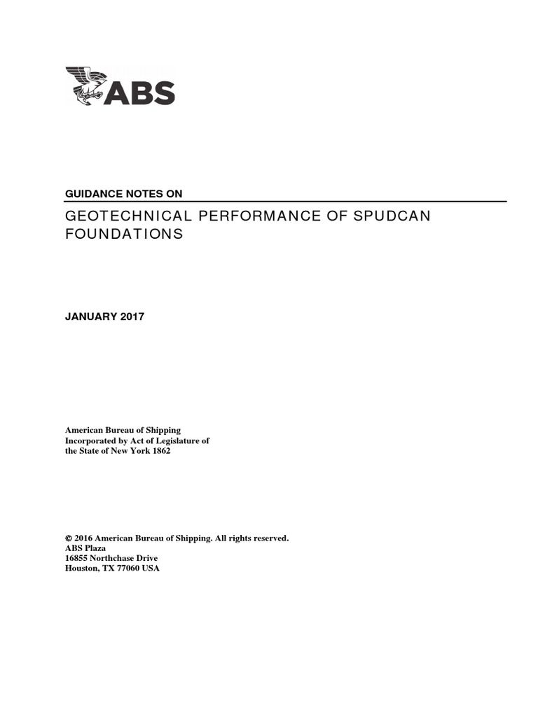 246 Guidance Notes On Geotechnical Performance of Spudcan Formations GN ...