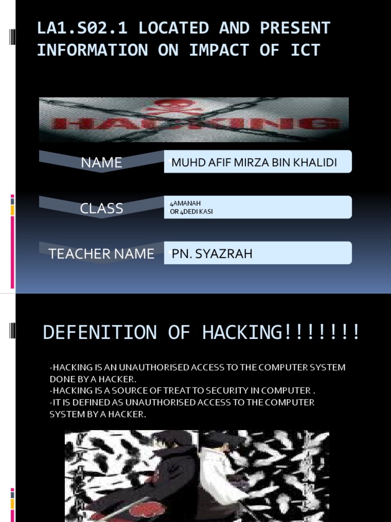La1.S02.1 Located and Present Information On Impact of Ict: Hacking ...