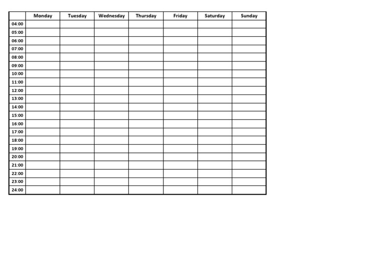 Monday Tuesday Wednesday Thursday Friday Saturday Sunday | PDF