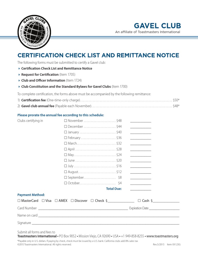 Gavel Club - Request For Certification | PDF | Committee | Board Of ...