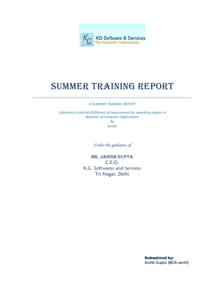 Summer Training Report | PDF | Cognition | Psychological Concepts