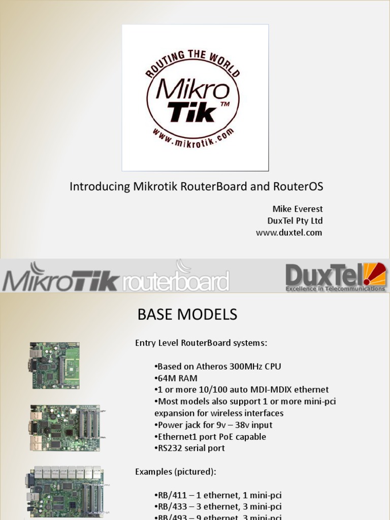 Introducing Mikrotik | PDF | Router (Computing) | Virtual Private Network