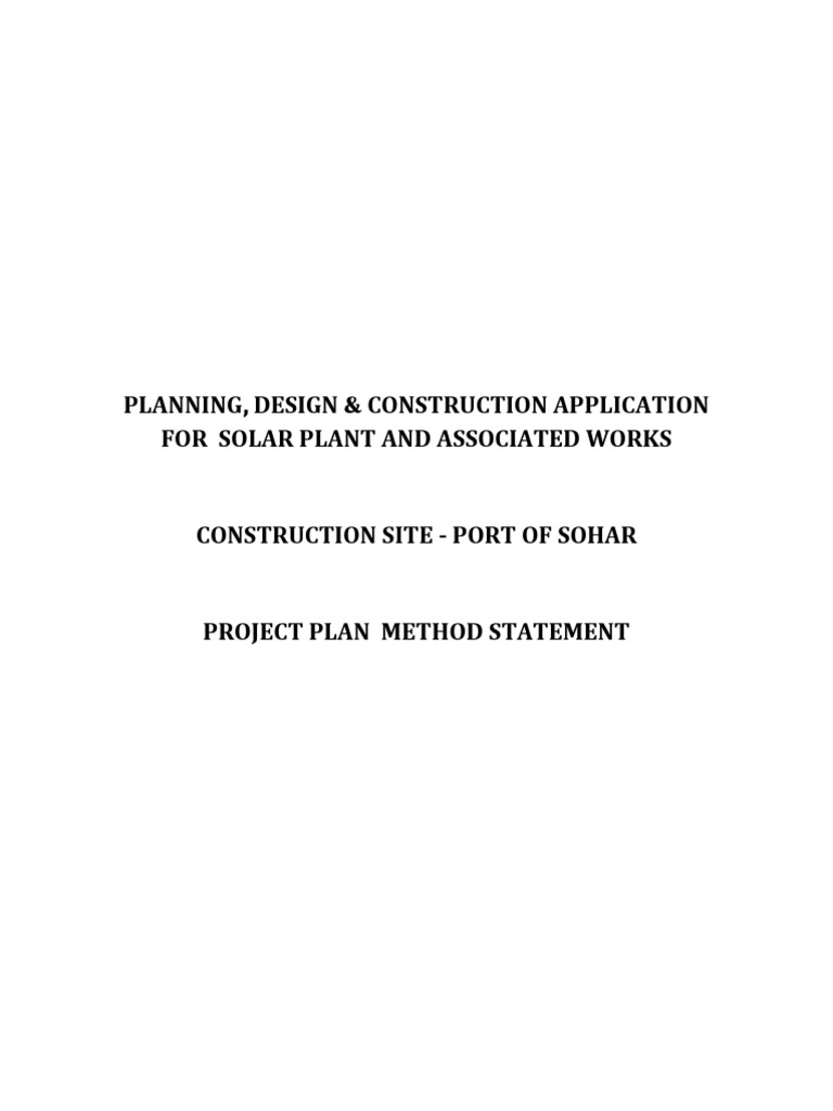 Method Statement Port of Sohar | PDF | Solar Panel | Business