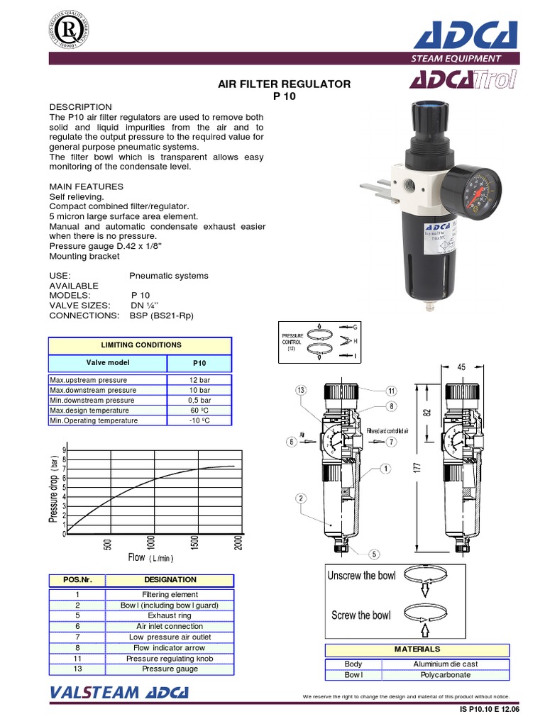 P10 Air Filter Regulator | PDF
