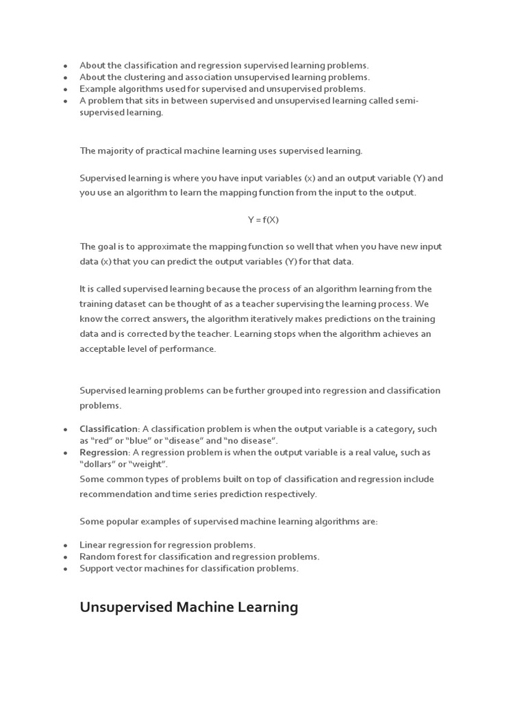 About The Classification and Regression Supervised Learning Problems ...
