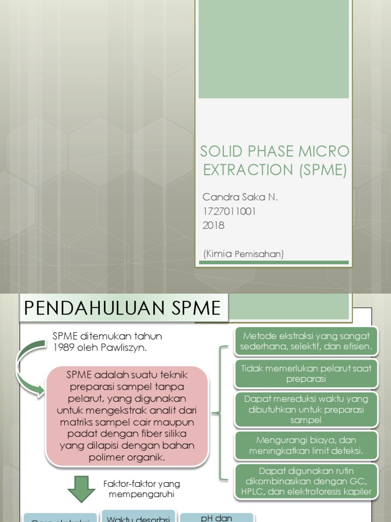 Solid Phase Micro Extraction Spme Minus Pdf