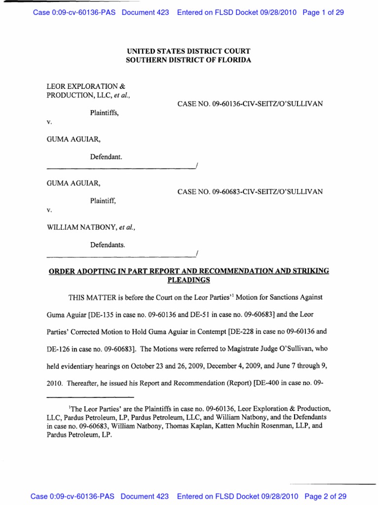Order Striking Pleadings | PDF | Fifth Amendment To The United States ...