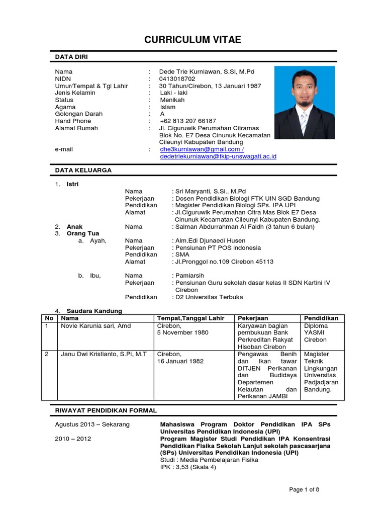 Ringkas CV Dede 2017 | PDF