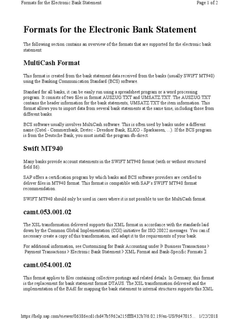 Bank File Format | Financial Transaction | Xml