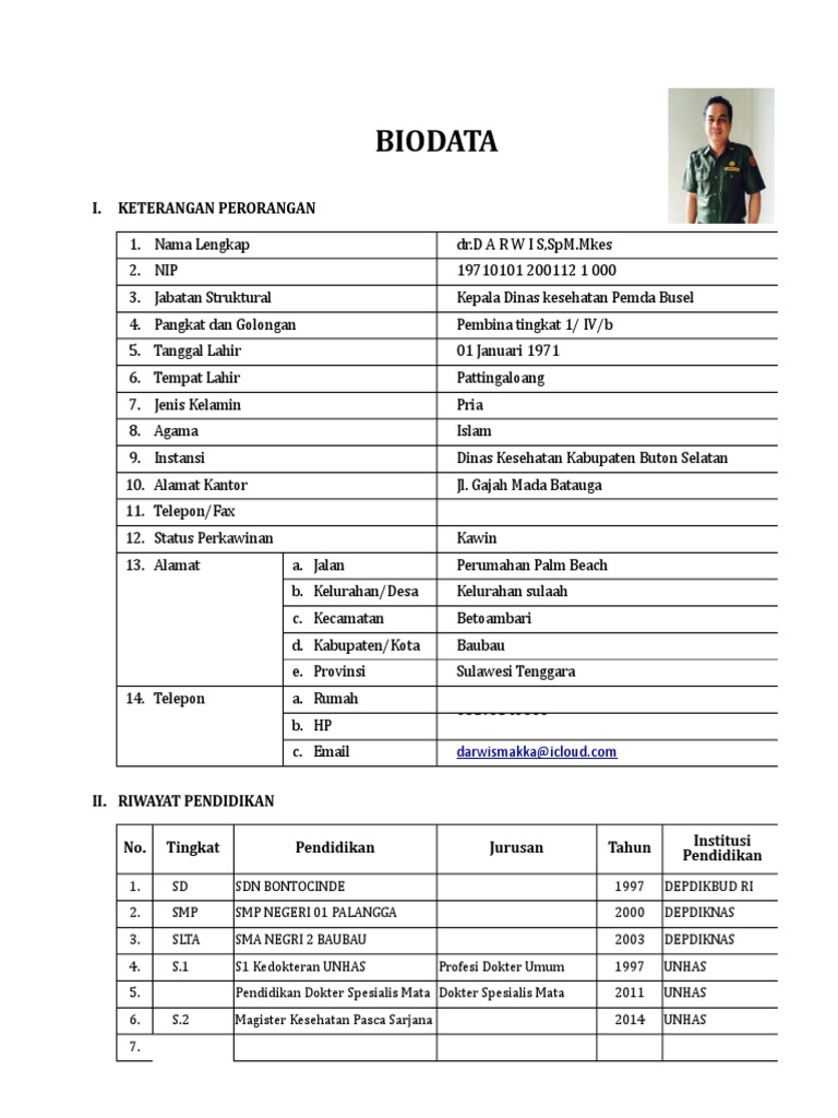 Curicullum Vitae ASN (Biodata) | PDF