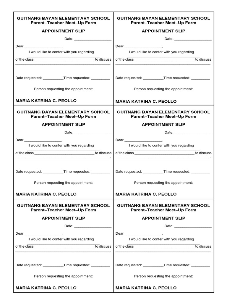 Appointment Slip | PDF