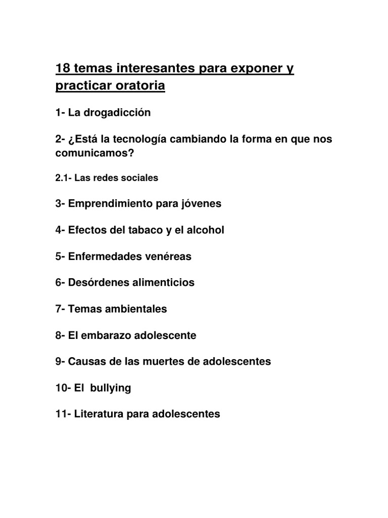 Temas De Interés Para Exponer – Temas De Interes Social Ejemplos ...