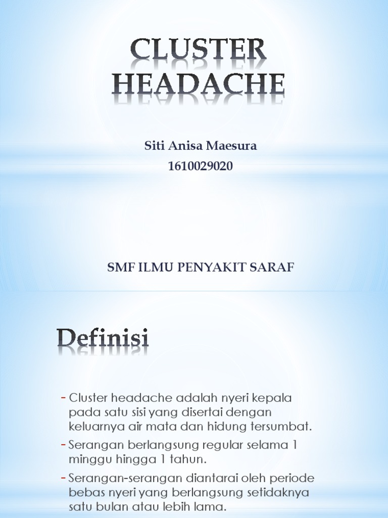 Cluster Headache | PDF