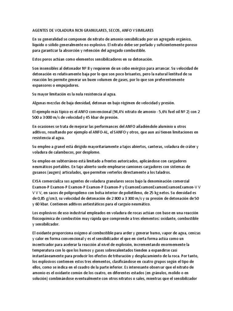 Agentes Explosivos Secos | PDF | Material explosivo | Nitrato