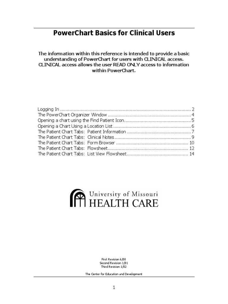 PowerChart Basics PDF | PDF | Tab (Gui) | Double Click